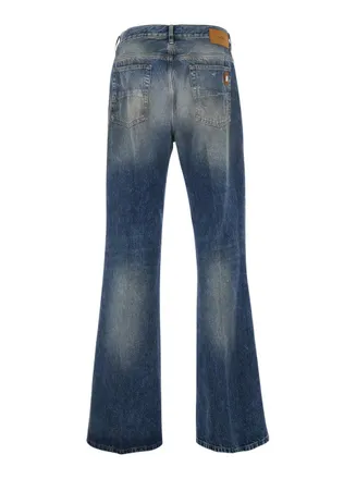 Amiri Mens Jeans With Front Rips, Blue Cotton