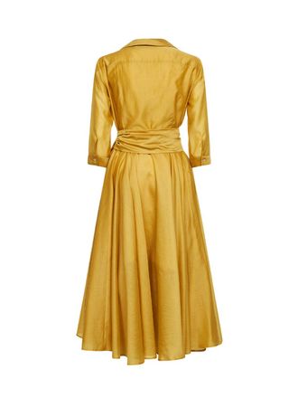 Blanca Vita Womens Midi Dress Alaky Oil Yellow Voile Polyester