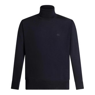 Etro Blauer Woll-Rollkragenpullover - - Knitwear - Herren - Blau - M