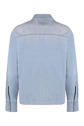 Bottega Veneta Mens Denim Shirt With Flap Pockets Main: Polyester