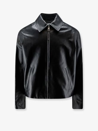 Loewe Leather jacket with back logo patch - LOEWE - gender_Man