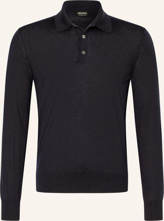 Ermenegildo Zegna Zegna Strick-Poloshirt Mit Seide blau