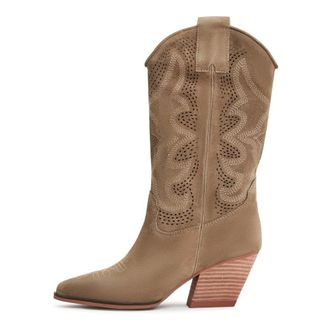 Cesare Gaspari Femme, Chaussures, Brun, Taille: 37 EU Suede Cowboy Bottes Mariana - Brown