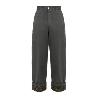 Burberry Logo-bestickte Hose mit Umschlag - - Trousers - Herren - Grau - XL