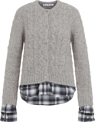 Acne Studios Zopfstrick-Cardigan - - Knitwear - Damen - Grau - M