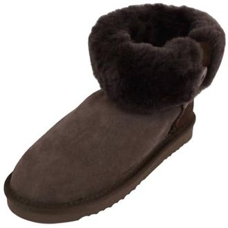 SNUGRUGS Bottes dext&eacute;rieur en peau de mouton v&eacute;ritable double face avec revers en peau de mouton pour femme, chocolat, 38 EU