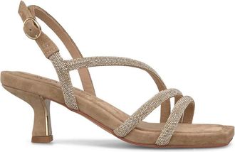 Alma En Pena Alma EN Pena, Femme, Chaussures, Beige, Taille: 40 EU Metallic Diagonal Strappy Sandal