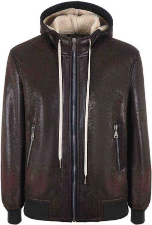 Yes London Lederjacke - Dunkelbraun