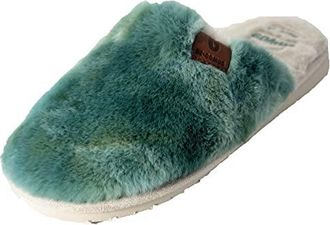 Cabrera 6906 - Chaussons poilus chauds lisses verts, gris, blancs ou roses l&eacute;gers, sp&eacute;cial parquet, vert, 39 EU