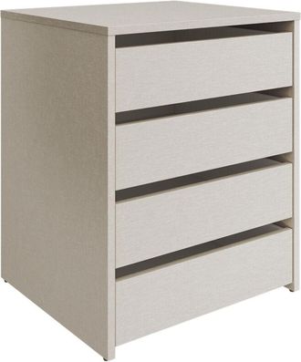 PEGANE Commode, Meuble de rangement avec 4 tiroirs coloris effet textile - Hauteur 61,8 x Longueur 50 x profondeur 45 cm