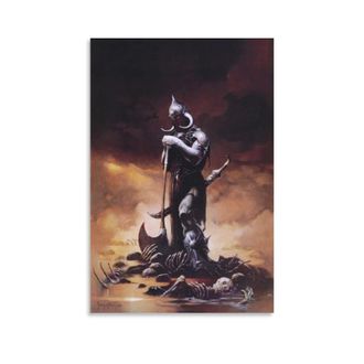Generic The Death Dealer III 1987 von Frazetta, Frank Posterdruck für Teenager, Jungenzimmer, Wandkunst, Leinwandbild, 60 x 90 cm