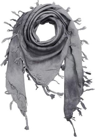 Freak Scene Foulard de coton fine et tissée dense - Grey Spiral - à franges - toile carrée