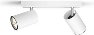 Philips myLiving Kosipo 2-er Deckenspots (2 x 5,5 W), elegante Deckenleuchte mit 2 flexiblen Spots, GU10 Leuchte ohne Leuchtmittel, wei&szlig;