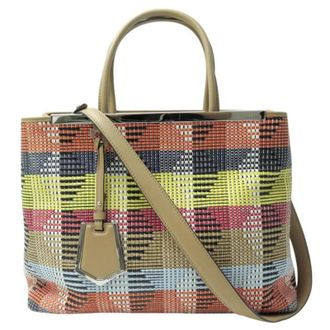 Fendi Crossbody Bags - FENDI CABAS 2 JOURS 8BH250 REGUL&Atilde;R IN RAPHIA GEWE - Gr. unisize - in Bunt - f&uuml;r Damen