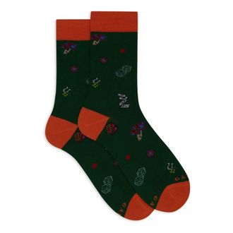 Gallo Gallo, Homme, Sous-vêtements, Multicolore, Taille: M Chaussettes courtes en coton vert pour hommes avec motif cartes et dés
