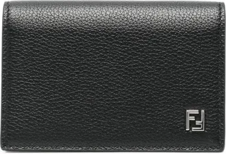 Fendi Logo-plaque Pebbled-leather Wallet