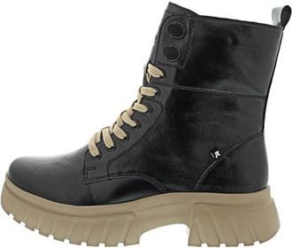 Rieker Bottes &agrave; lacets noires, Noir, 38 EU