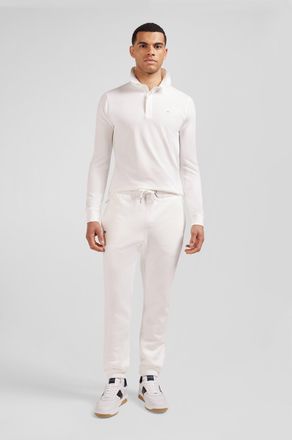 Eden Park Polo Manches Longues En Piqu&eacute; Coton &Eacute;cru Coupe Slim