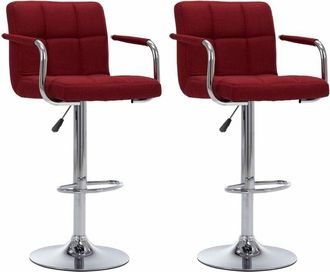 vidaXL Barhocker 2 Stk. Weinrot Stoff vidaXL