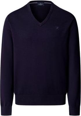 Hackett Pull col V en coton et soie