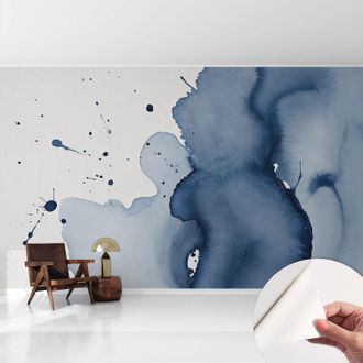 Tulup Carta Da Parati Autoadesiva - Fotomurale - Decorazione Parete - Stile Elegante - Decorazione Casa - Spruzzi Blu Scuro 416x254 Cm