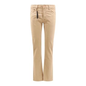 Incotex Beige Hose mit Leder-Schl&uuml;sselanh&auml;nger - - Trousers - Herren - Beige - W36