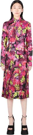 Versace Femme, Robes, Multicolore, Taille: 36 FR Floral Logo Midi Dress