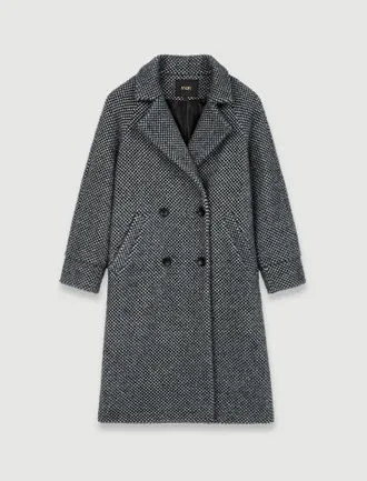Maje Manteau Mi-long - Gris - Taille 34 - Maje