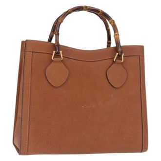 Gucci Sac &agrave; main en cuir Pre-owned - Femme - Pre-owned - Brun - Taille: ONE Size