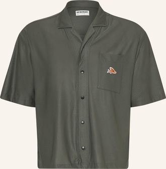Cafe du Cycliste Caf&eacute; Du Cycliste Resorthemd Gladys Relaxed Fit Aus Mesh gruen