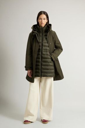 Woolrich Damen 3-in-1-Parka aus Ramar Cloth Grün Größe XXS
