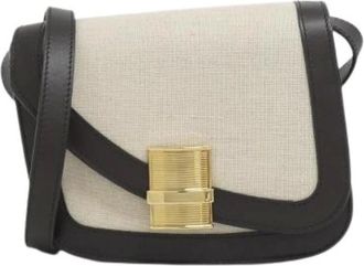 Ferragamo Pre-owned Sac bandouli&egrave;re Fiamma Small en toile et cuir de veau - Femme - Pre-owned - Beige - Taille: ONE Size