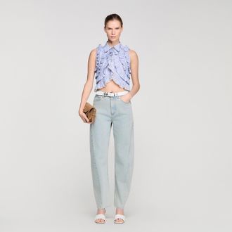 Sandro Streifenbluse mit Volants