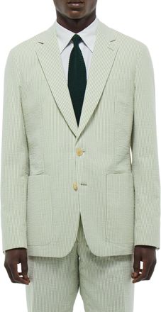 Fursac Veste droite en seersucker &agrave; rayures - Taille 46 - Homme