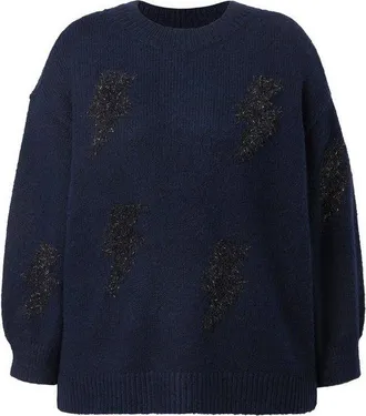 STUDIO UNTOLD Strickpullover Pullover Oversize Shape Glitzer-Motive