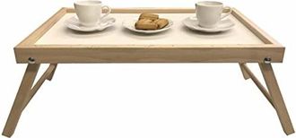 Pratesi BETTTABLETT BUCHE Natur cm.50X33XH.21,5, 18/8 Edelstahl, Multicolor, one Size