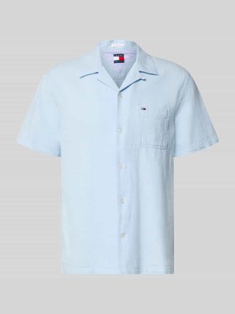 Tommy Jeans Regular Fit Freizeithemd aus Leinen-Baumwoll-Mix