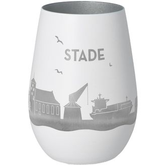Goodtimes Windlicht Stade Skyline (Weiß & Silber)