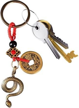 Generic Pendentif porte-cl&eacute;s serpent, 2025 Porte-cl&eacute;s serpent, Pendentifs de sac en laiton vintage Pendentif porte-cl&eacute;s serpent, Porte-cl&eacute;s chinois en forme d
