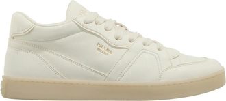 Prada Low-Top Sneaker - Leather Sneaker - Gr. 37 (EU) - in Weiß - für Damen