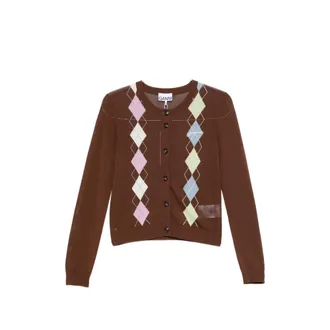 Ganni Argyle-pattern Button-up Cardigan