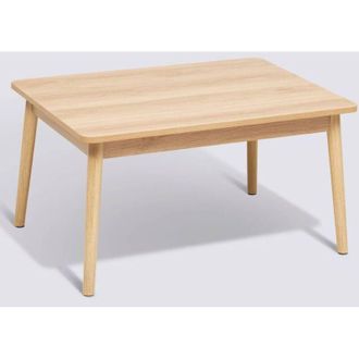 PEGANE Table basse rectangulaire coloris effet bois naturel - Longueur 78 x largeur 58 x Hauteur 42 cm