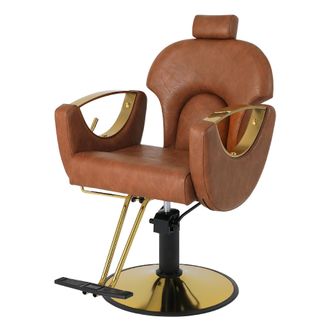 Generic Brauner Friseurstuhl, 360&deg; Drehbar, H&ouml;henverstellbar, Hydraulisch Betrieben, f&uuml;r Kosmetikstudios, Barbershops und Tattoo-Studios