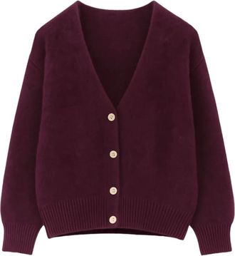 Tiffany & Co. Femme, Pulls, Violet, Taille: ONE Size Cardigan Mohair Aubergine