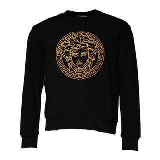 Versace Medusa Stickerei Rundhalsausschnitt Pullover - - Sweatshirts & Hoodies - Herren - Schwarzk - XS