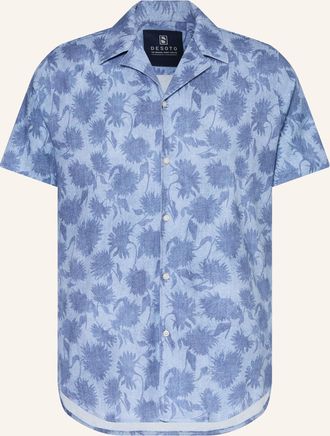 DeSoto Desoto Resorthemd Lido Slim Fit Aus Jersey blau