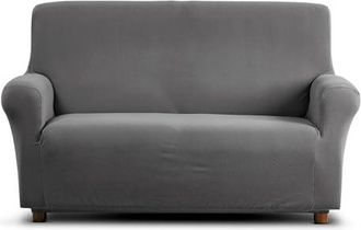 Caleffi Sofabezug für 2-Sitzer, elastisch, aus zertifizierter Baumwolle mit Armlehnen, für Sofas mit Einer Höhe von bis zu 180 cm, Sofaüberwurf passt Sich der