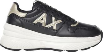 A|X Armani Exchange Baskets avec D&eacute;tails M&eacute;talliques et Semelle en Caoutchouc - Femme - Chaussures - Noir - Taille: 37 EU