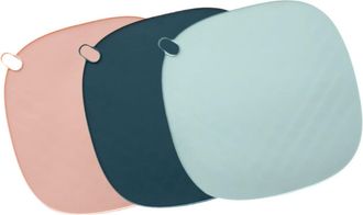 BESPORTBLE 3 St&uuml;ck 3 teiliges hitzebest&auml;ndiges Topfuntersetzer Set aus thermoplastischem Gummi Kratzfest multifunktional rutschfest K&uuml;chenmatten in Dunkelblau un