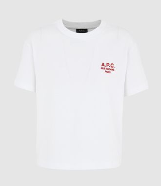 A.P.C. T-Shirt Boxy Rue Madame Blanc Rouge